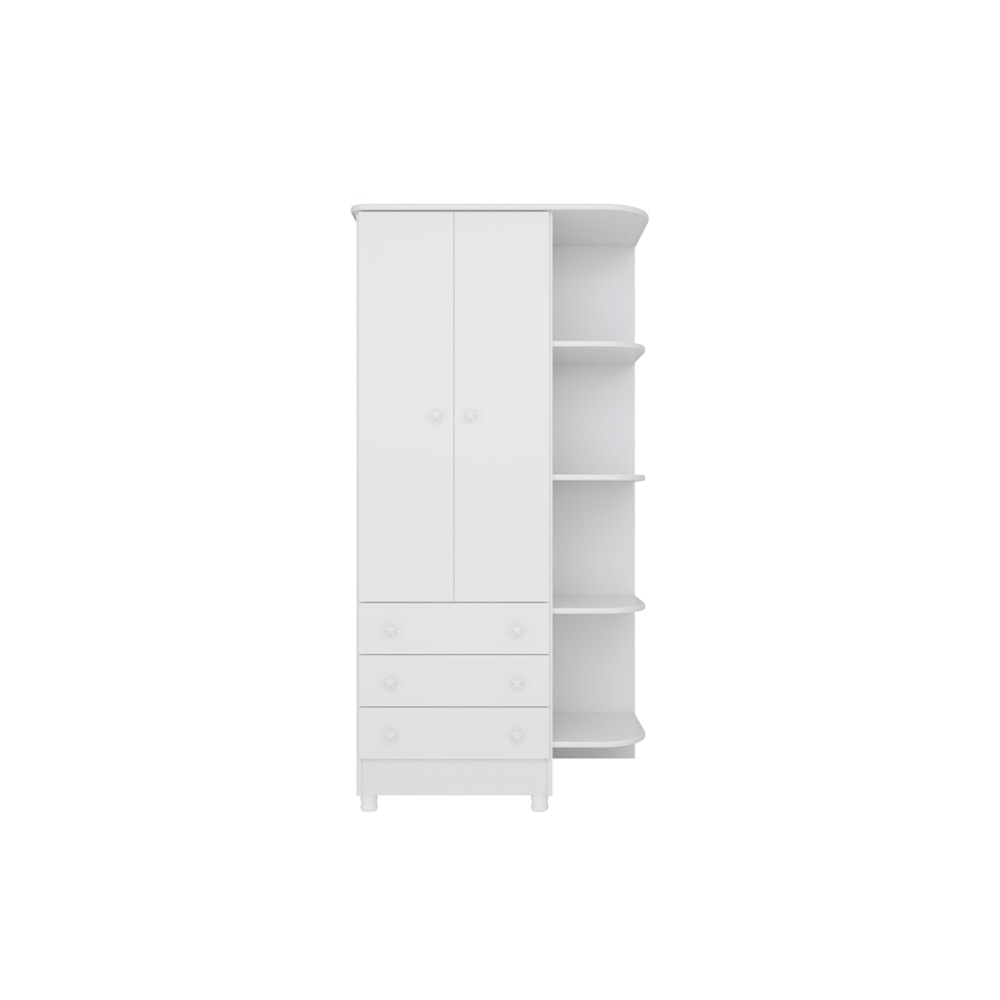 Guarda-Roupa Infantil 2 portas 3 gavetas e Cantoneira Doce Sonho Branco ...