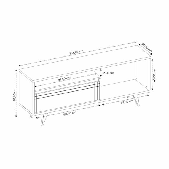 Rack para Sala TV até 60" NT1315 Freijó Trend/Preto tx Notável Móveis ...